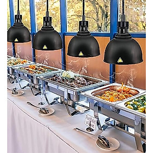 LINKANRUO Food Warmer Lamp Food Heat Lamp Telescopic Food Warme Buffet Food Heat Lamp Buffet Heating Lamp, 250W 25cm for Restaurant Heating Lamp Buffet Hanging Heat Lamps Lamps