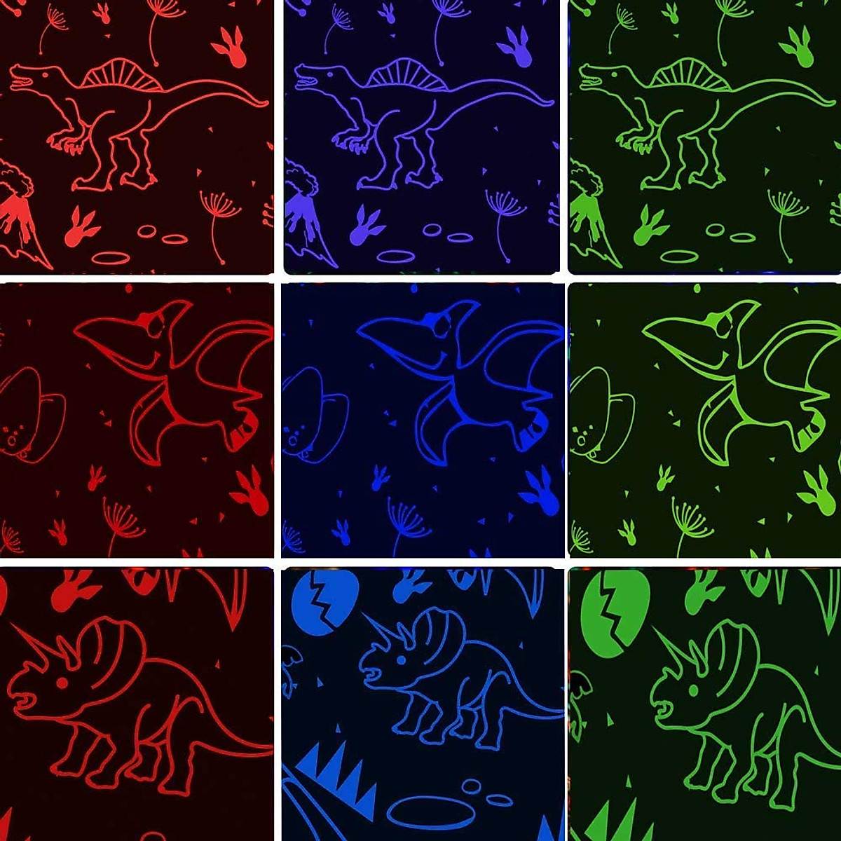 DQMOON Dinosaur Night Light for Kids, Projector with 8 Colors, 360 Rotation, Safe Materials, Ideal Birthday Gift