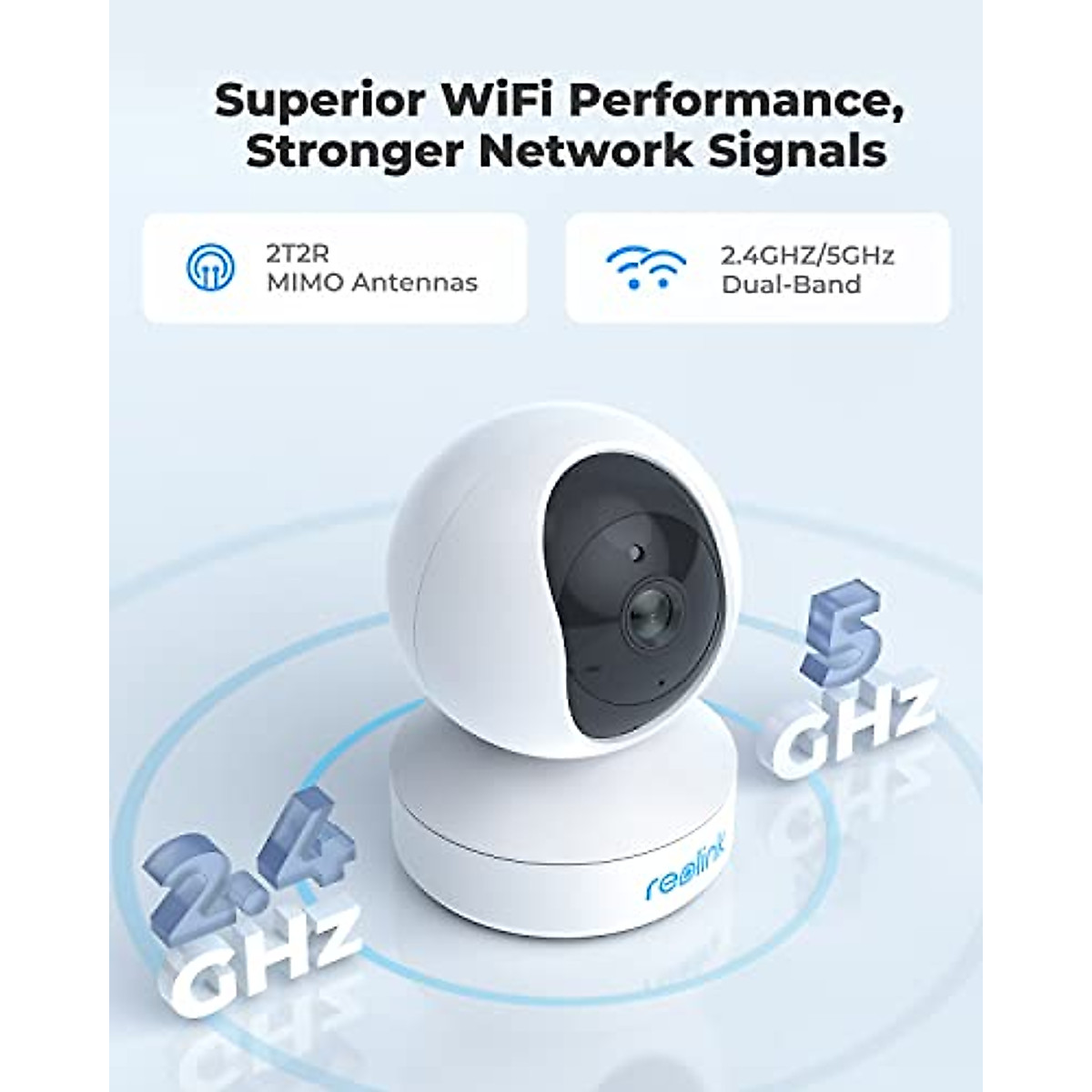 REOLINK Indoor Security Camera, E1 Pro 4MP HD Plug-in WiFi Camera for Home Security, 2.4/5 GHz Wi-Fi, Auto Tracking, Smart Person/Pet Detection, Local Storage, Ideal for Baby Monitor/Pet Camera