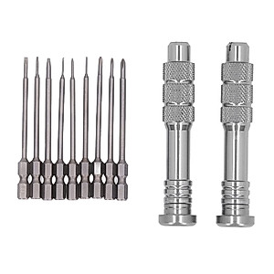 Slotted Screwdriver Set, Screwdriver Set High Strength with 9 Bits 2 Handles for Electronics Maintenance