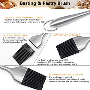 Dough Blender -Stainless Steel Pastry Cutter Set, Pastry Blender + Dough Scraper + Pastry Brush, Professional Pastry Set for Kitchen Baking Tools