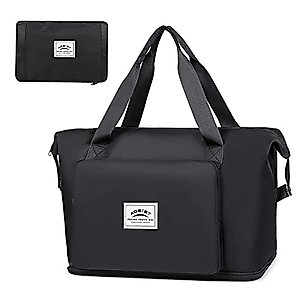Large Capacity Travel Duffel Tote Bag with Dry Wet Separation Pocket, Waterproof Shoulder Weekender Bag for Women and Men，Foldable and Expandable Bag Lightweight and Easy Carry on