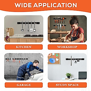 Drixet Magnetic Tool Holder Strip 12", Heavy Duty Magnetic Tool Organizer with Mounting Brackets and Screws, Tool Magnet Bar Rack for Garage Organization, Home, and Workshop Accessories, 4 Pack