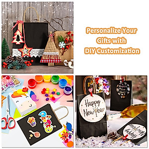 BagDream Gift Bags 10x5x13 Kraft Paper Bags 25Pcs Paper Shopping Bags, Mechandise Bags, Retail Bags, Party Favor Bags, Black Paper Gift Bags with Handles, Recycled Paper Bags Sacks