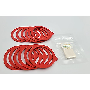 Canning Jar Seal Bundle Includes 24 Regular Mouth Viceroy Jar Rubbers With Tab and 24 Dissolvable Sunivale Jar Labels Replacement Jar Seals for Old Style Canning Jars Natural Rubber Rings