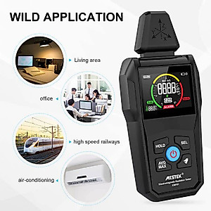 EMF Meter, MESTEK Electromagnetic Field Radiation Detector, Digital LCD Magnetic Field Detector EMF Reader Temperature Measure, Tester for Home EMF Inspections, Office, Outdoor and Ghost Hunting