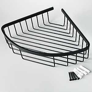 Alise GY200-B SUS 304 Stainless Steel Shower Caddy Bathroom Corner Basket Storage Wall Mount,Matte Black