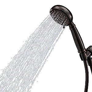 Moen Banbury Mediterranean Bronze 5-Spray Hand Shower with Hose and Bracket, 4-Inch Diameter, 23046BRB