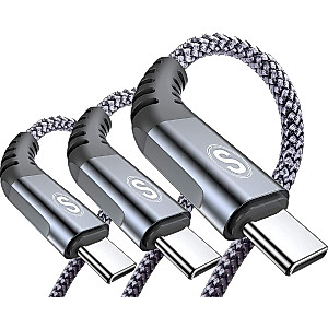 sweguard USB C Cable 3.1A Fast Charging [3Pack,10ft+6.6ft+3.3ft], USB-A to USB-C Charger Nylon Braided Cord for Samsung Galaxy S21 S20 S10 S9 S8 Plus/FE Note 20 10 9 8 7, A71 A51 A32,LG,Moto,PS5-Grey