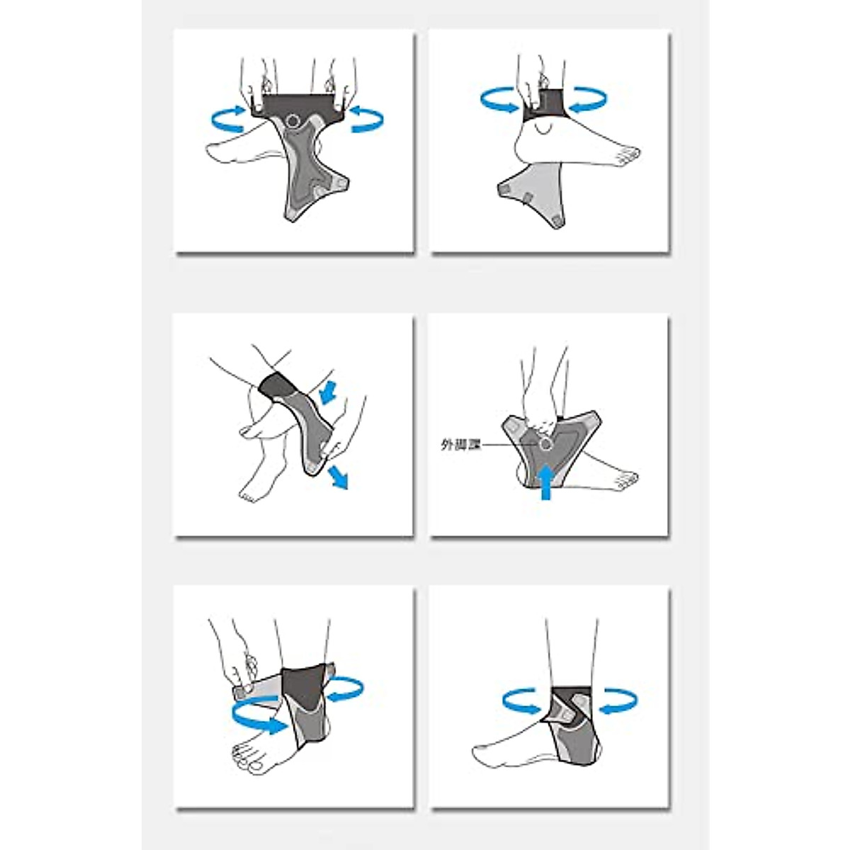 Manheat Ankle Support Brace Breathable Adjustable Compression Fitness Left+Right Ankle Braces Elastic Sprain Foot Sleeve Sports Ankle Strain Strap Plantar Fasciitis Achilles Tendonitis 1 Pair (Black)