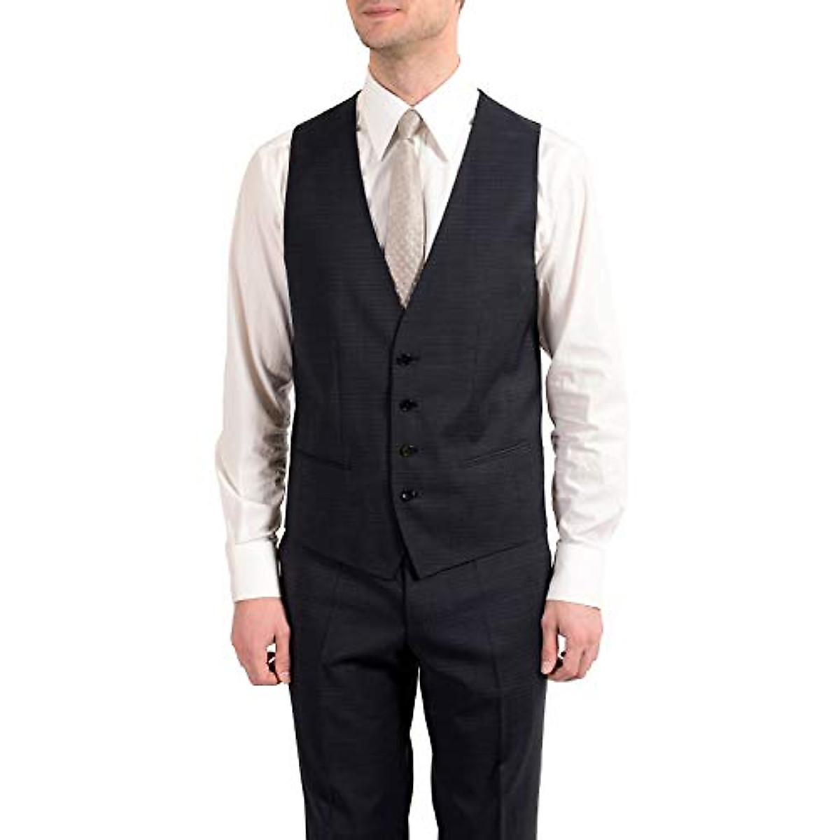 Hugo Boss "Huge6/Genius4WE Men's 100% Wool Three-Piece Suit US 40L IT 50L Blue