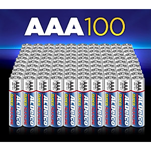 ACDelco 100-Count AAA Batteries, Maximum Power Super Alkaline Battery, 10-Year Shelf Life, Recloseable Packaging