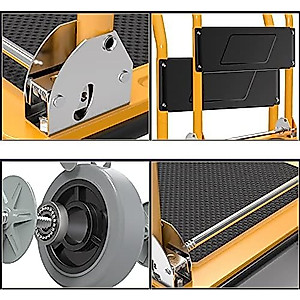 Platform Truck Folding Push Cart Metal Platform Truck with 4 Wheels Moving Dolly Cart 28.7 * 18.5 * 33.1 Inch Flat Handtruck Heavy Flatbed Cart Reliable