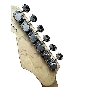 Guyker 6-in-line Vintage Guitar Lock String Tuners – Locking Tuning Key Pegs Machine Heads Replacement Parts for ST TL Style Electric Guitars Gear Ratio 1:15 – nickel