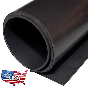 Black Silicone Rubber Sheet, 60A Durometer, 1/32 x 9 x 12" Commercial Grade, Made in the USA, No Adhesive Backing, High Temp Gasket Material