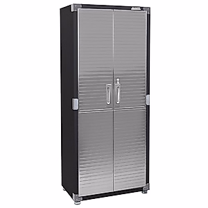 Seville Classics UltraHD Solid Steel Lockable Metal Storage Cabinet Locker Organizer w/Adjustable Shelves for Garage, Warehouse, Office, Classroom, 30" W x 18" D x 72" H, Graphite