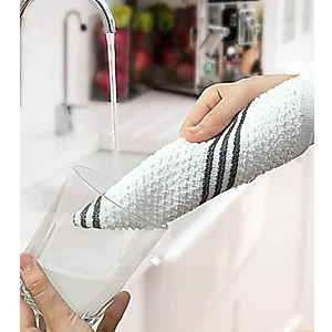 Oakias Terry Dish Cloths Grey (12 Pack, 12 x 12 Inches) – Cotton Dish Towels – Highly Absorbent & Quick Drying Kitchen Towels – Pop Corn Style…