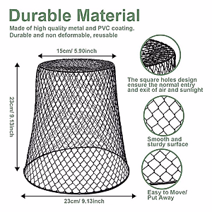 Generic Wire Mesh Round Waste Basket,Round Open Top Design Small Wastebasket,Metal Mesh Wastebaskets,Garbage Cans for Bedroom Kitchen Living Room Dormitory Office School (1, Black), MaRIJaly-062202
