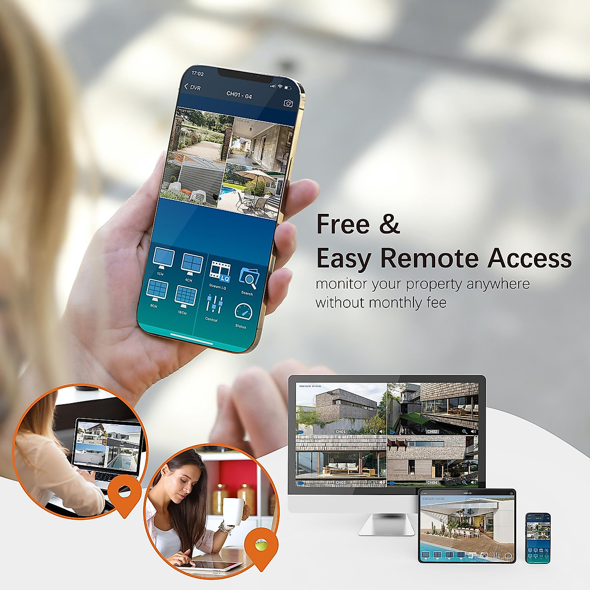 TIGERSECU Super HD 1080P 8-Channel Hybrid 4-in-1 DVR Security Recorder with 1TB Hard Drive, for 2MP TVI/AHD/CVI/Analog Cameras (Cameras Not Included)