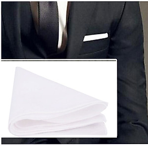 BonjourMrsMr Solid White Cotton Pocket Square 3-Pk Set