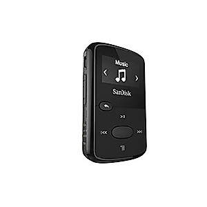 SanDisk 8GB Clip Jam MP3 Player, Black - microSD card slot and FM Radio - SDMX26-008G-G46K
