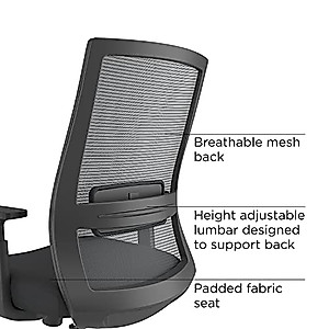 STAPLES Union & Scale 24328573 Marrett Mesh and Fabric Task Chair Black (53249)