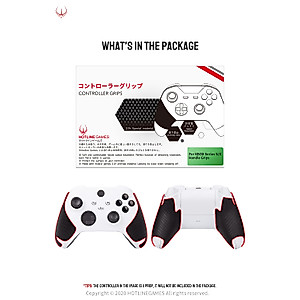 HOTLINEGAMES 2.0 Plus Controller Grip for Xbox Series X/S Controller Grips Tape XSX XSS Controllers, Anti-Slip, Sweat-Absorbent, Easy to Apply (Handle Grips (4PCS))