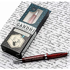 Mahatma Gandhi Inspirational Quote Pen - Be the Change that You Wish to See in the World. - Office Business Quote Gifts for Creative Professionals Students Coworkers Colleagues Men Women
