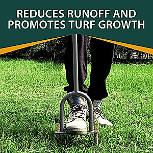 Walensee Lawn Coring Aerator, Manual Grass Dethatching Turf Plug, Core Aerating Tool, Garden Tool, Heavy Duty Aeration for Compacted Soils and Lawns to Prevent Lawn Run-Off and Soil Compaction