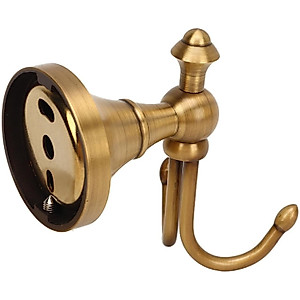 YWHWXB Vintage Wall-Mounted Towel Hook,Antique Brass Towel Hook,Bathroom Robe Hooks with Brushed Double Hooks for Bathroom Kitchen Bedroom（Max Capacity 11 Lbs）