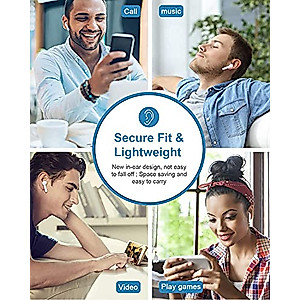 QW True Wireless Earbuds, Bluetooth 5.0 Wireless Headphones with Charging Case in-Ear TWS Earphones Hi-Fi Stereo Sound Headset for Workout Running Travel AirBuds