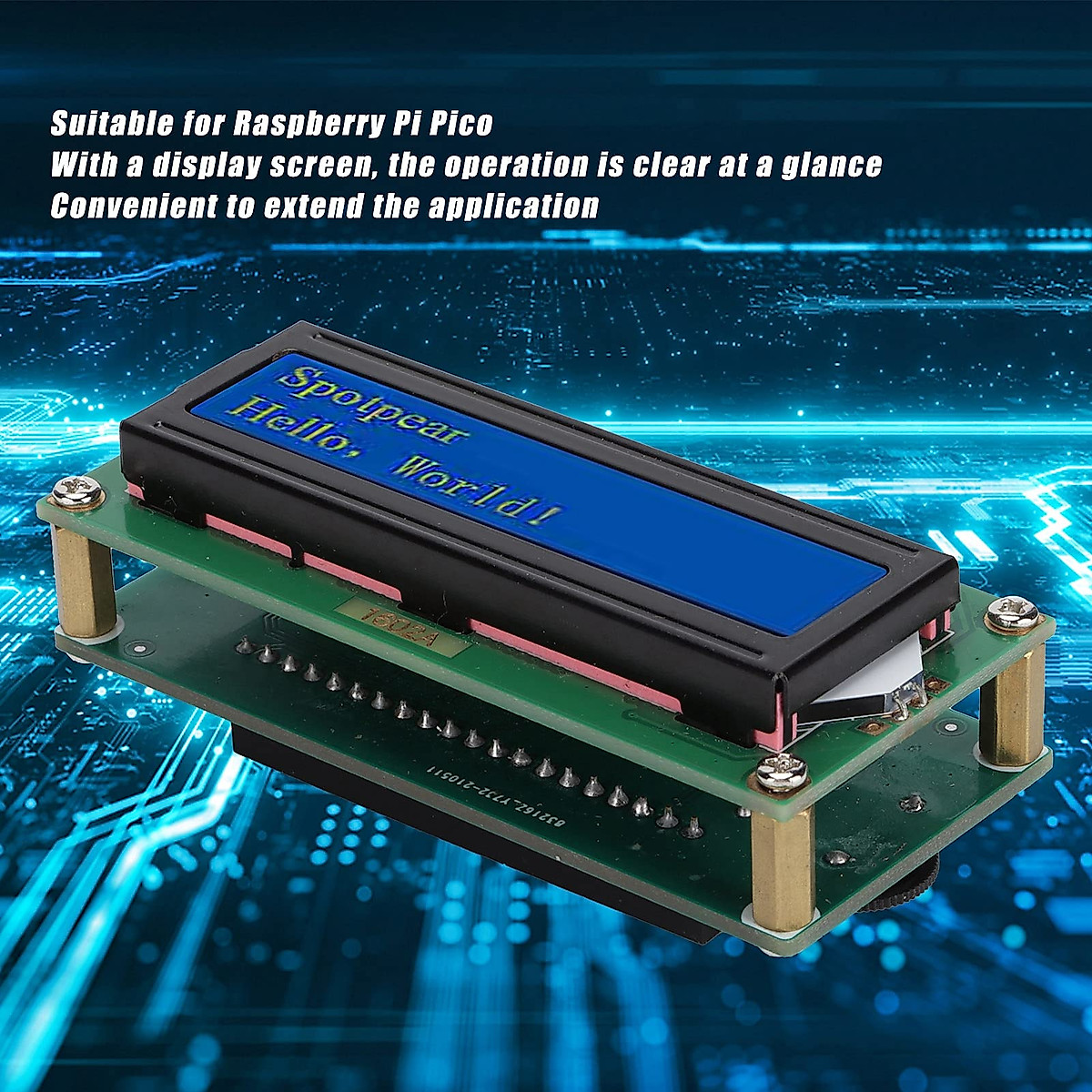 1602 LCD Display Screen Blue, LCD Display Module, Screen Expanding Board Accessories for Raspberry Pico(I2C Serial Port)
