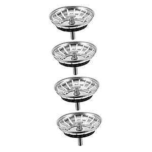 Housoutil 4 Pcs Water Leak Hair Sink Drain Covers and Strainers Sink Strainer Sink Draining Plugs Toilet Sink Bath Sink Large Wall Sticker Sink Drain Lids Sink Hair Food Tub Stainless Steel