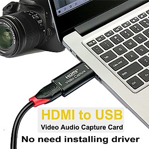 ORIVISION Audio Video Capture Cards Cam Link Card HDMI to USB 2.0 Full HD Record via DSLR Camcorder Action Cam for Acquisition Live Streaming Gaming Teaching Conference（Support VLC/OBS/Amcap）
