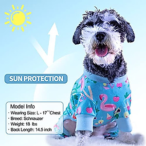KYEESE Dogs Pajamas for Medium Dogs Lightweight Dog Pjs Dog Onesie Jumpsuit Dog Hair Shedding Cover Dog Clothes Great for Summer