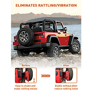 Savadicar TL01 Tailgate Limiter, Aluminum Alloy Rear Trunk Door Latch, Tail Gate Stopper for 2007-2018 Jeep Wrangler JK JKU 2-Door & 4 Door, Tailgate Replacement Accessories, Black, 1 PCs