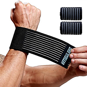 VITIBULANG 2 Pack Wrist Wraps for Working Out,Arthritis Hand Support Bands,Lightweight Wristband for Men Women,Compression Band-Breathable Wristguard-for Fitness Tennis Golf