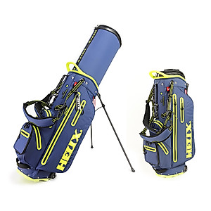 Helix Golf Stand Bag Retractable, 6 Way Dividers with Backstrap Shoulder Carry Golf Bag, Golf Bag Stand with Wheel for Traveling (Blue)