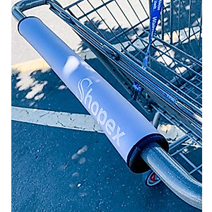 Shopping Cart Handle Cover by Shopex, Cover for Grocery Cart, Buggy and Trolley Handles | Safe for Adults, Babies and The Environment | Eco-Friendly and Reusable | 16 Inches Long | Grey