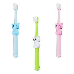 Healifty 3pcs Children's Soft Bristle Toothbrush Lovely Kids Toothbrush Child Toothbrush Kid Oral Care Toothbrush Manual Toothbrush Toothbrushes Teeth Cleaning Brush Aldult TPE Makeup Baby