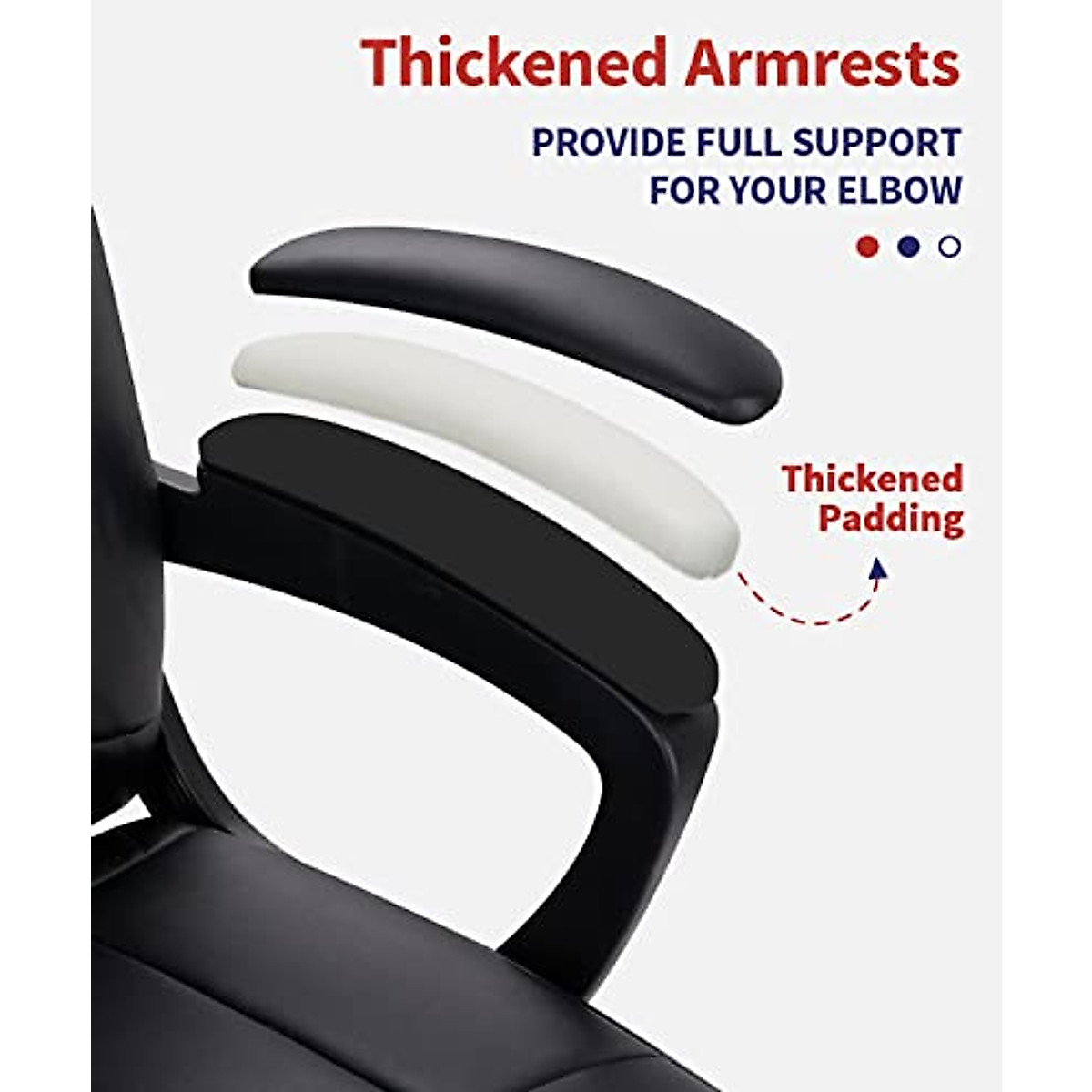 KLASIKA Home Chair Executive Office Chair Desk Ergonomic Swivel Chair with PU Leather Black 1 Pack