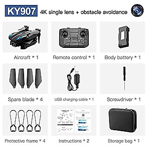 KY907 Drone With 4K HD FPV Camera RC Helicopters Flying Toys with Altitude Hold Headless Mode One Key Start Speed Adjustment for Boys Girls Cool Stuff Electronics Gifts for Men Women