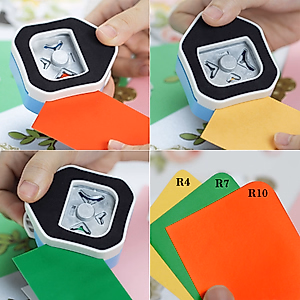 ECOHU Round Corner Punch, 3 in 1-3 Way Corner Puncher Cutter for Paper Craft (R4mm+R7mm+R10mm) for Cutting Different Corners, DIY Projects, Card Making & Scrapbooking
