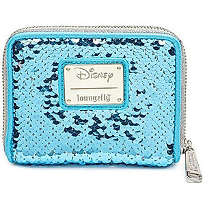 Loungefly x Disney Frozen Elsa Reversible Sequin Wallet (Blue/Silver, One Size)