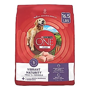 Purina ONE High Protein Dry Senior Dog Food Plus Vibrant Maturity Adult 7 Plus Formula - 16.5 lb. Bag