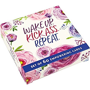 Wake Up Kick Ass Repeat Motivational Card Deck (60 Different Cards)