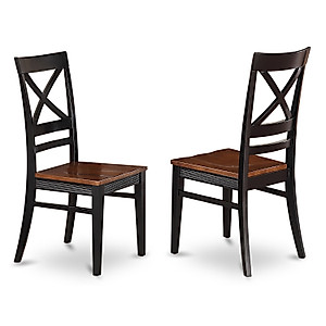 East West Furniture QUIN7-BLK-W Dining Room Set, 7-Piece