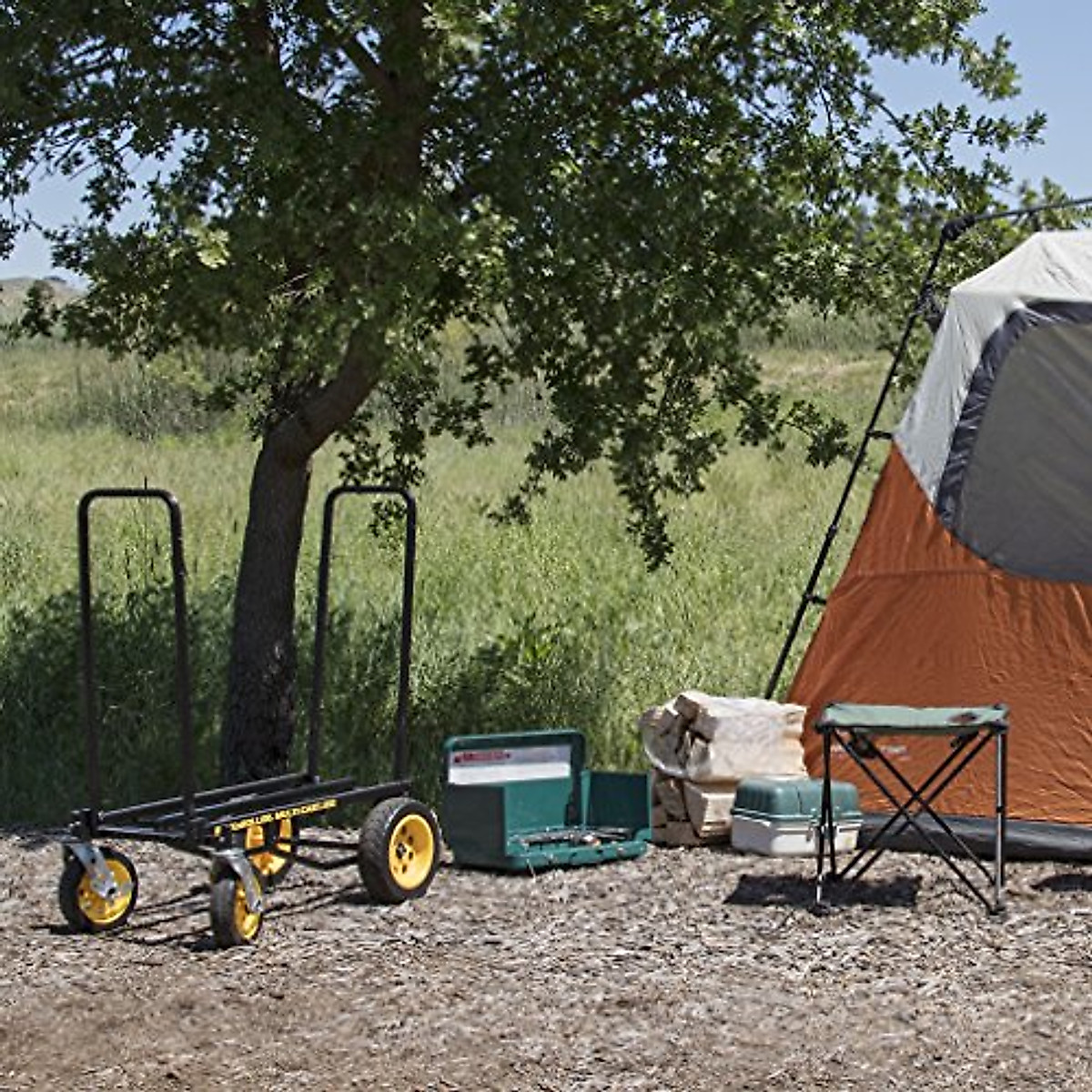 Rock-N-Roller R12RT (All Terrain) 8-in-1 Folding Multi-Cart/Hand Truck/Dolly/Platform Cart/34" to 52" Telescoping Frame/500 lbs. Load Capacity, Black