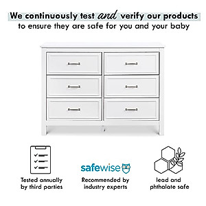 DaVinci Charlie 6-Drawer Double Dresser in White