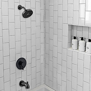 Shower and Tub Trim Kit, Compatible with Moen Posi-Temp Valve, Matte Black